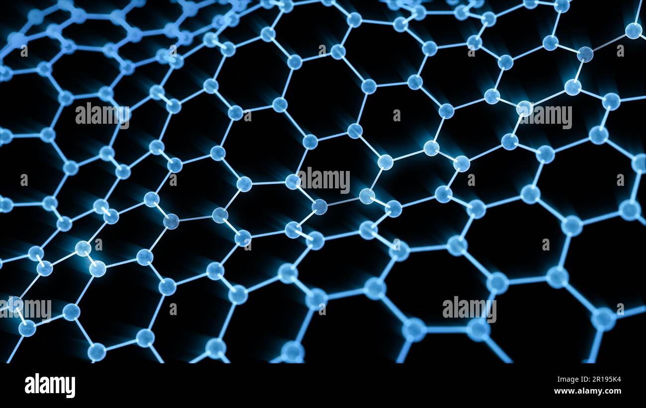 Glowing hexagonal structure, 3d rendering. Digital drawing Stock Photo ...