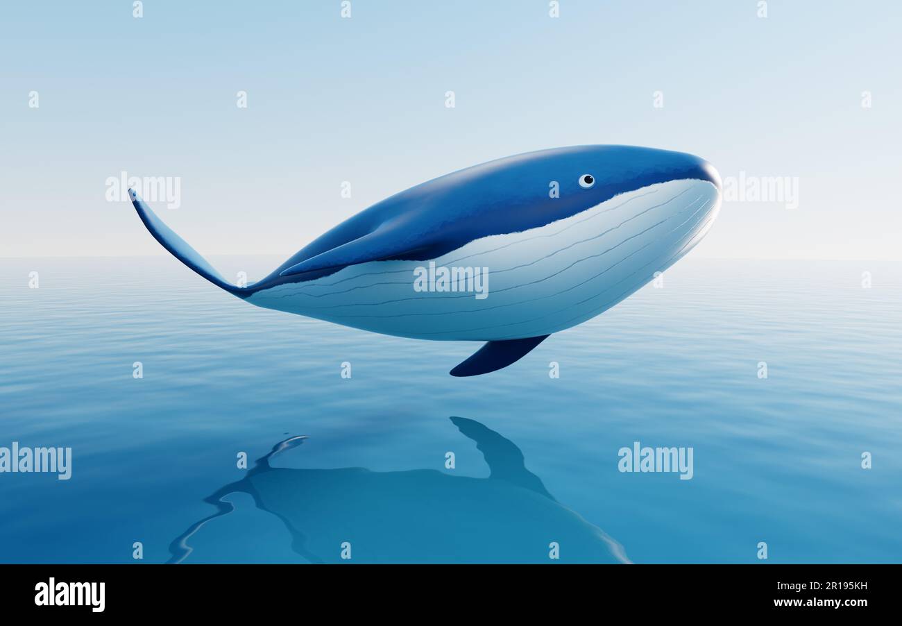Whale with cartoon style, 3d rendering. Digital drawing Stock Photo - Alamy