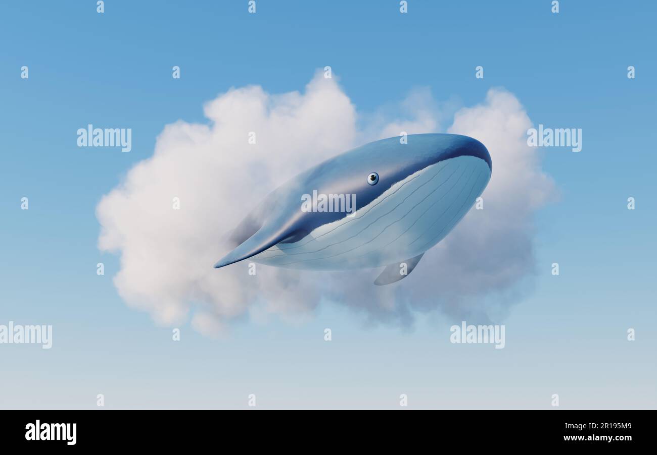 Whale with cartoon style, 3d rendering. Digital drawing Stock Photo - Alamy