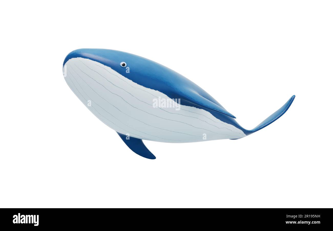 Whale with cartoon style, 3d rendering. Digital drawing Stock Photo - Alamy