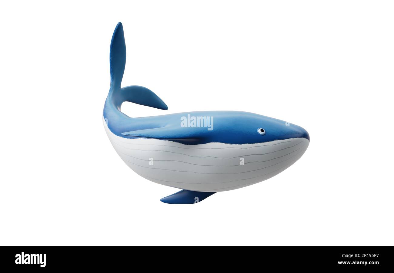 Whale with cartoon style, 3d rendering. Digital drawing Stock Photo - Alamy