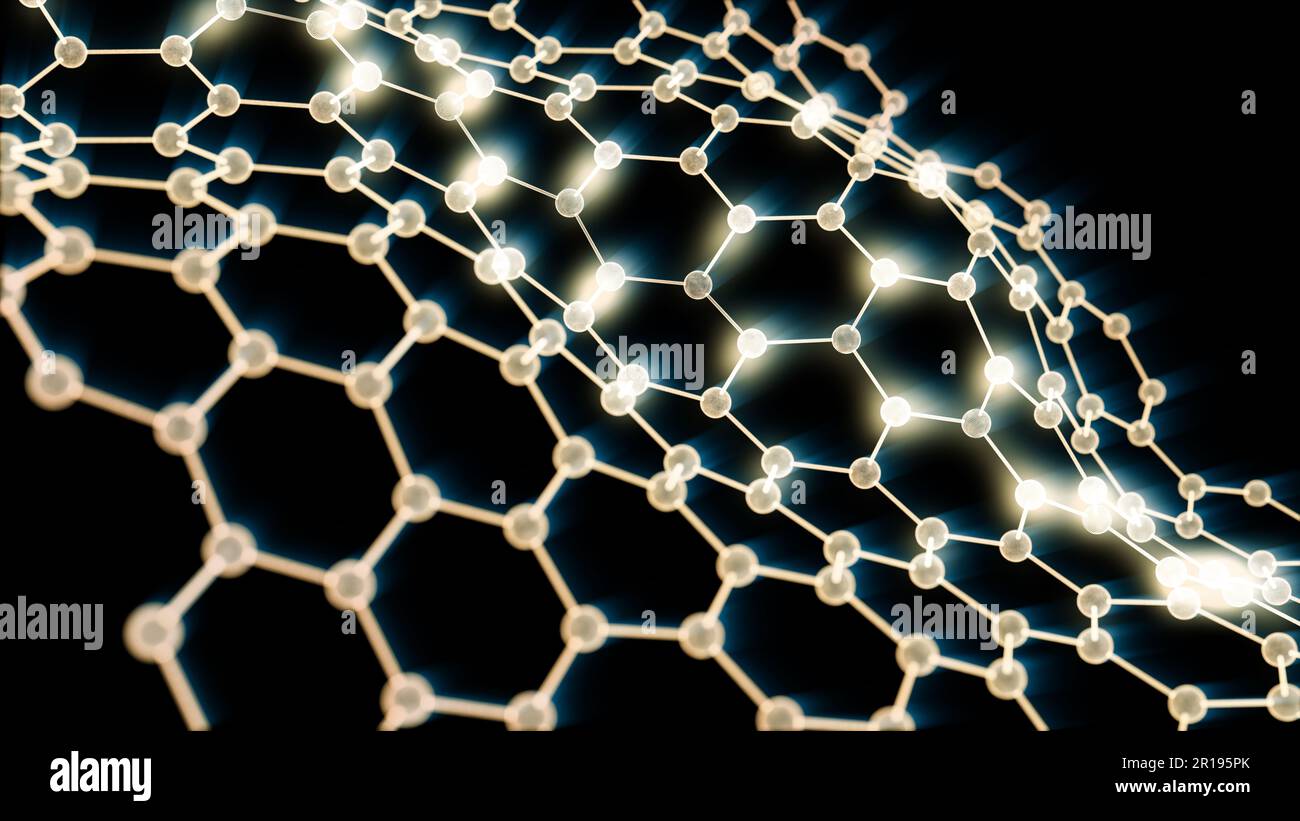 Glowing hexagonal structure, 3d rendering. Digital drawing Stock Photo ...