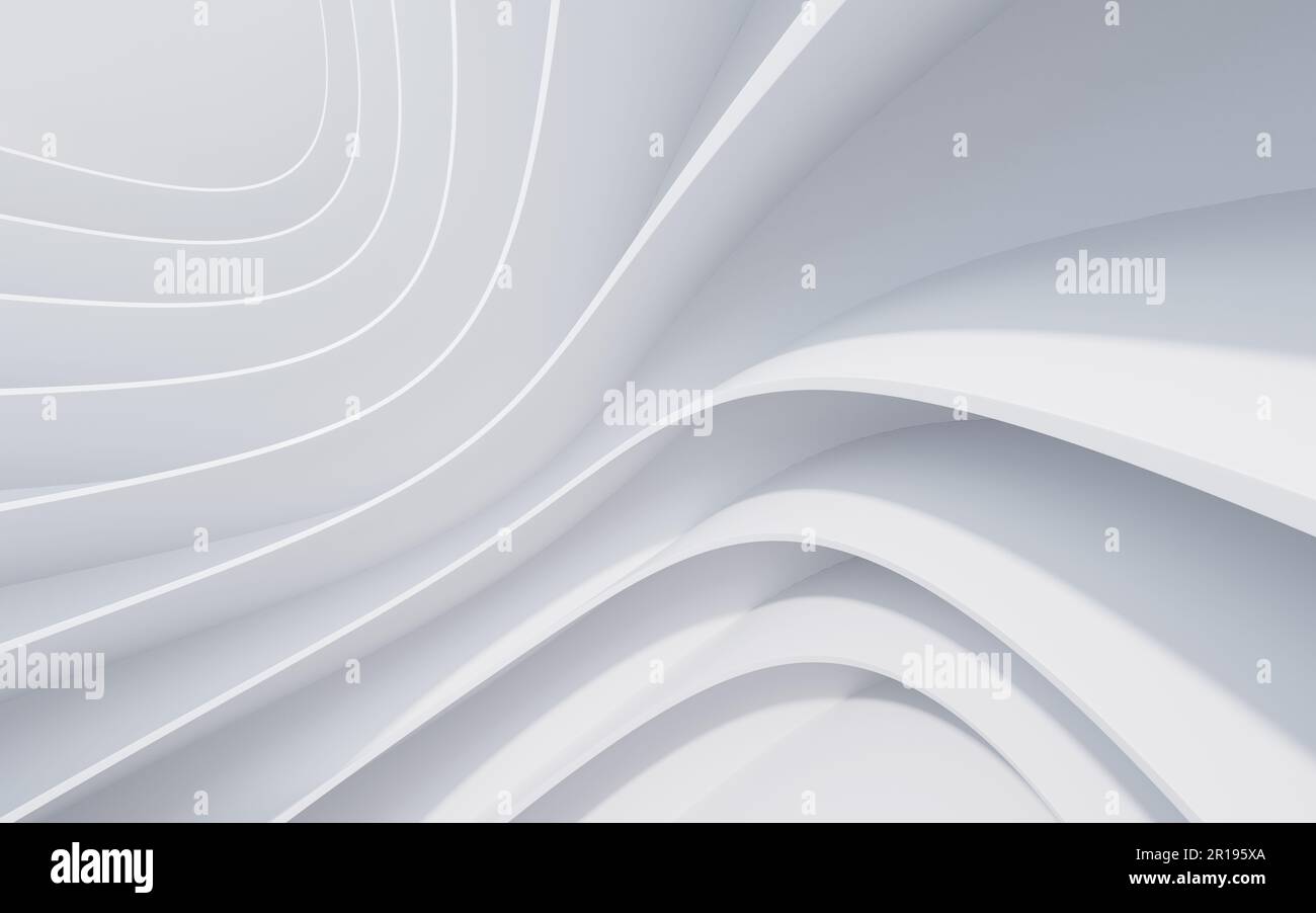Abstract white curve geometry background, 3d rendering. Digital drawing Stock Photo - Alamy