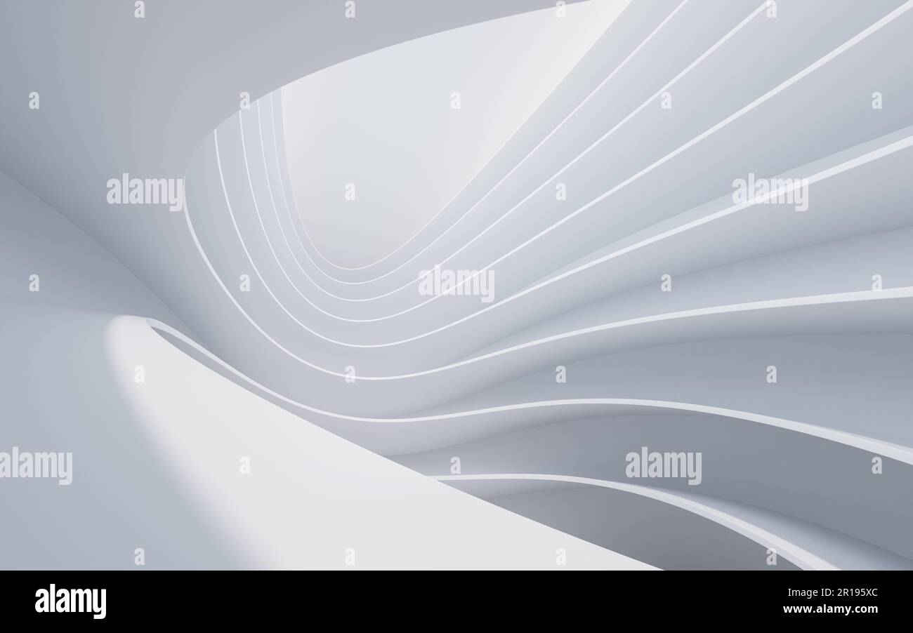 Abstract white curve geometry background, 3d rendering. Digital drawing Stock Photo - Alamy