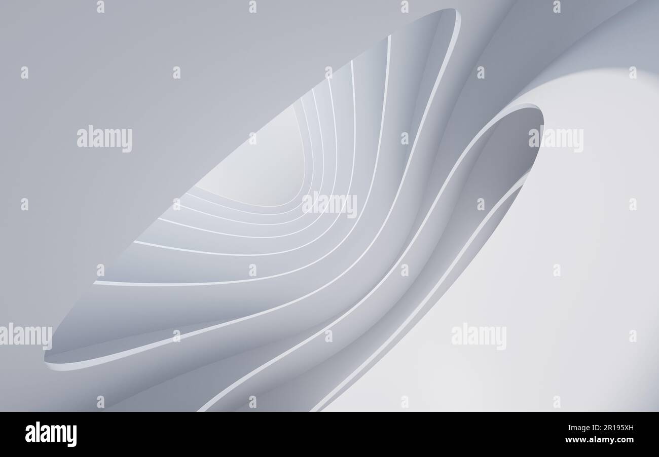 Abstract white curve geometry background, 3d rendering. Digital drawing Stock Photo - Alamy