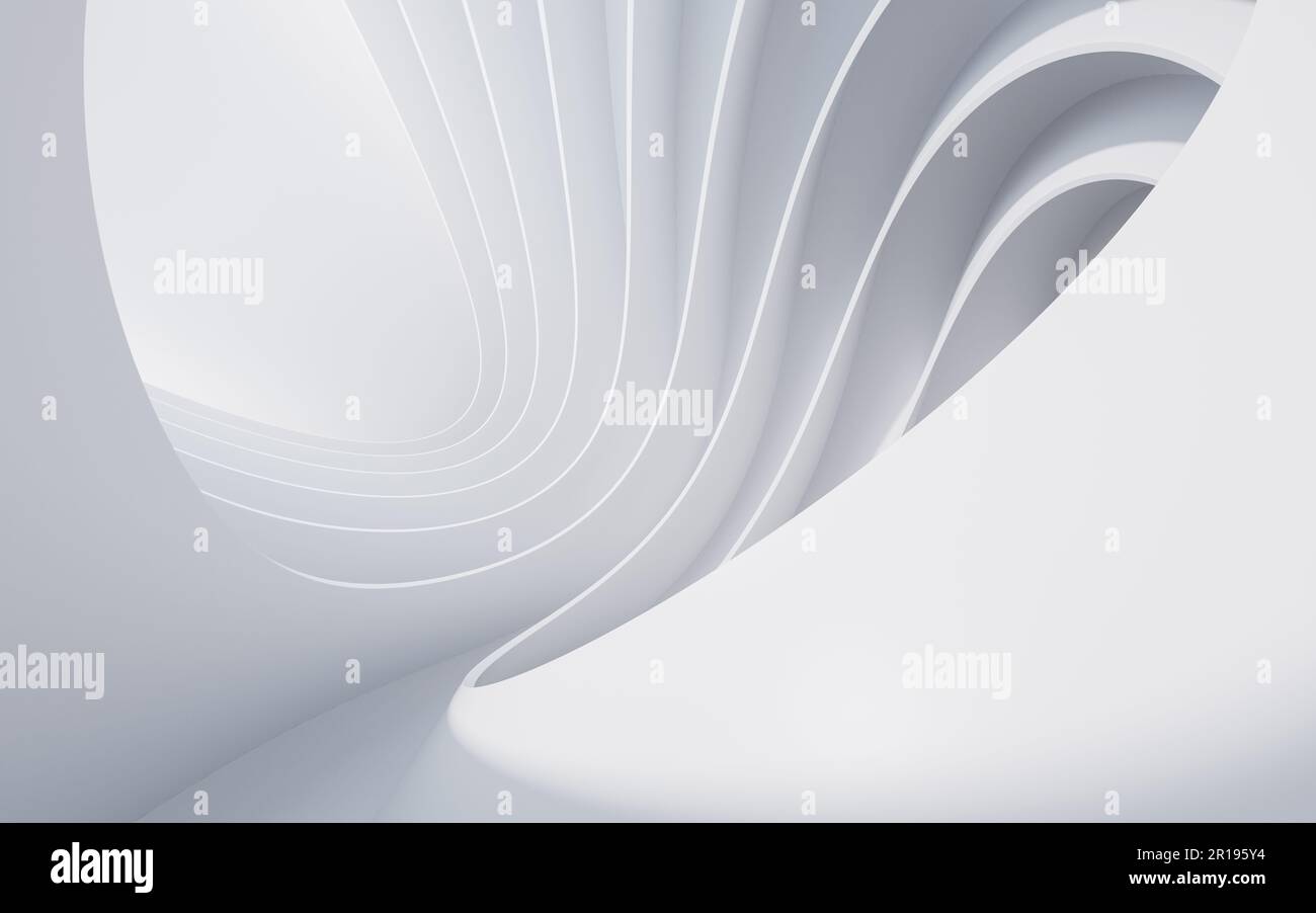 Abstract white curve geometry background, 3d rendering. Digital drawing Stock Photo - Alamy