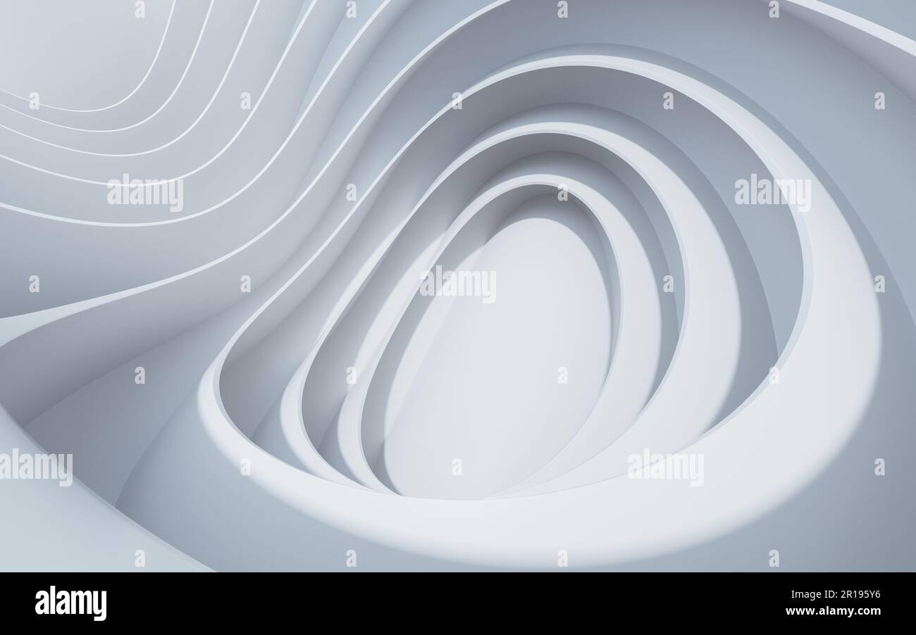 Abstract white curve geometry background, 3d rendering. Digital drawing Stock Photo - Alamy
