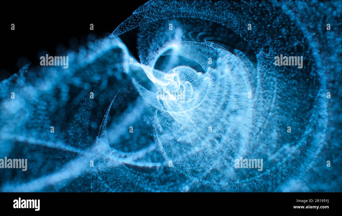 Abstract blue wave particles, 3d rendering. Digital drawing Stock Photo ...