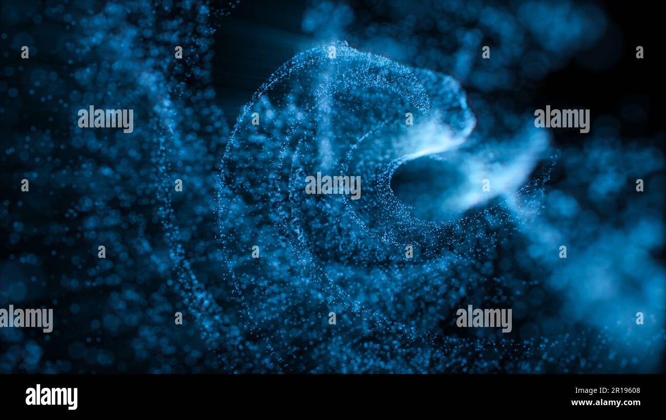 Abstract blue wave particles, 3d rendering. Digital drawing Stock Photo ...