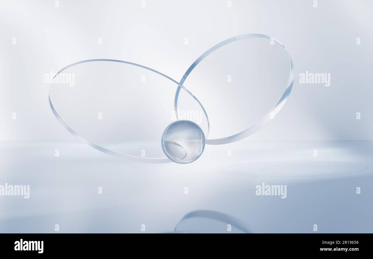 Transparent glass geometry background, 3d rendering. Digital drawing ...