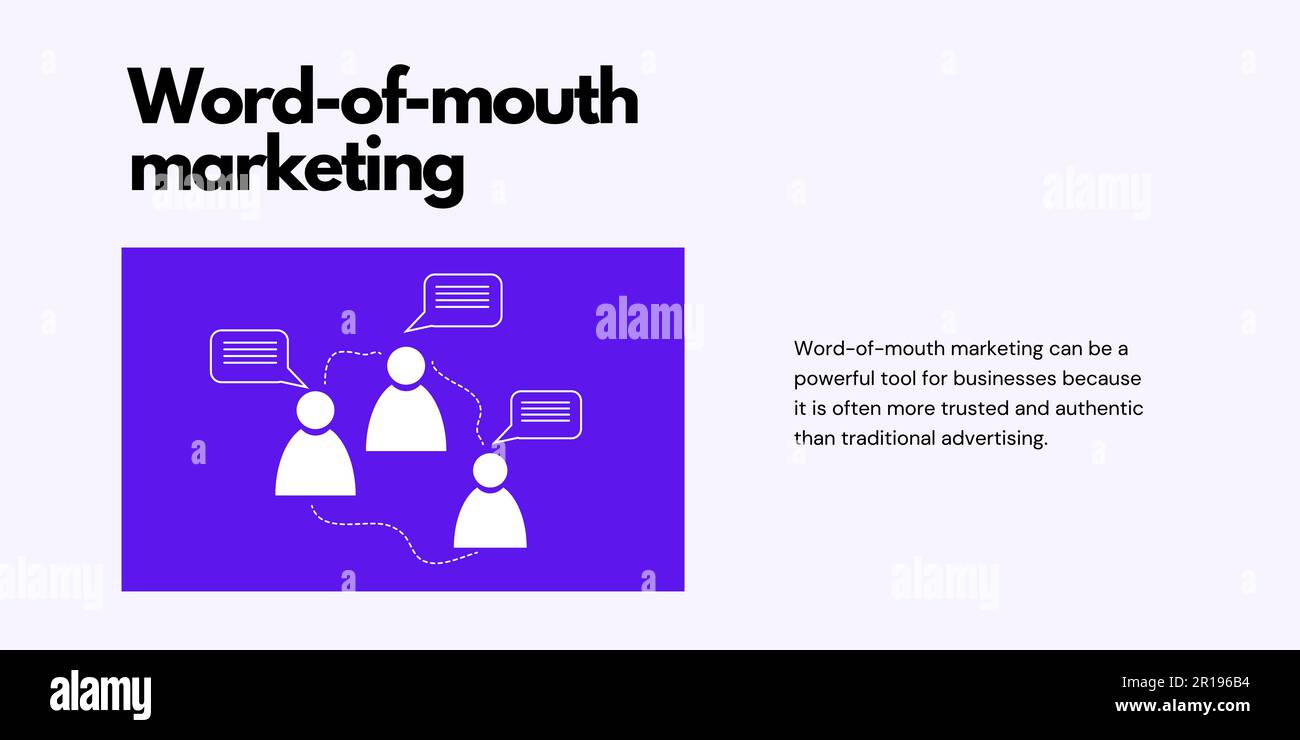 Word-of-mouth Marketing Banner on White and Blue Background. Stylish ...