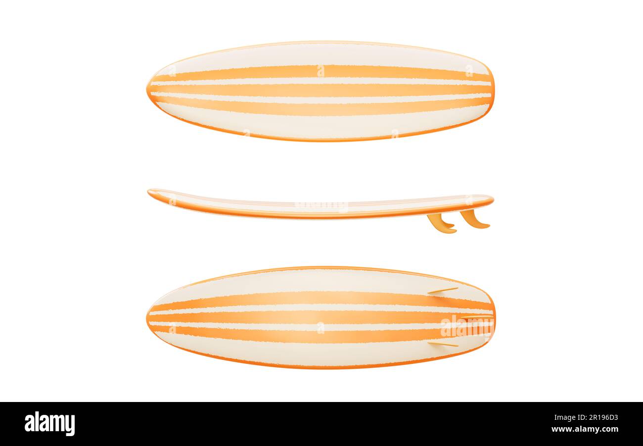 Surfboard with cartoon style, 3d rendering. Digital drawing Stock Photo ...
