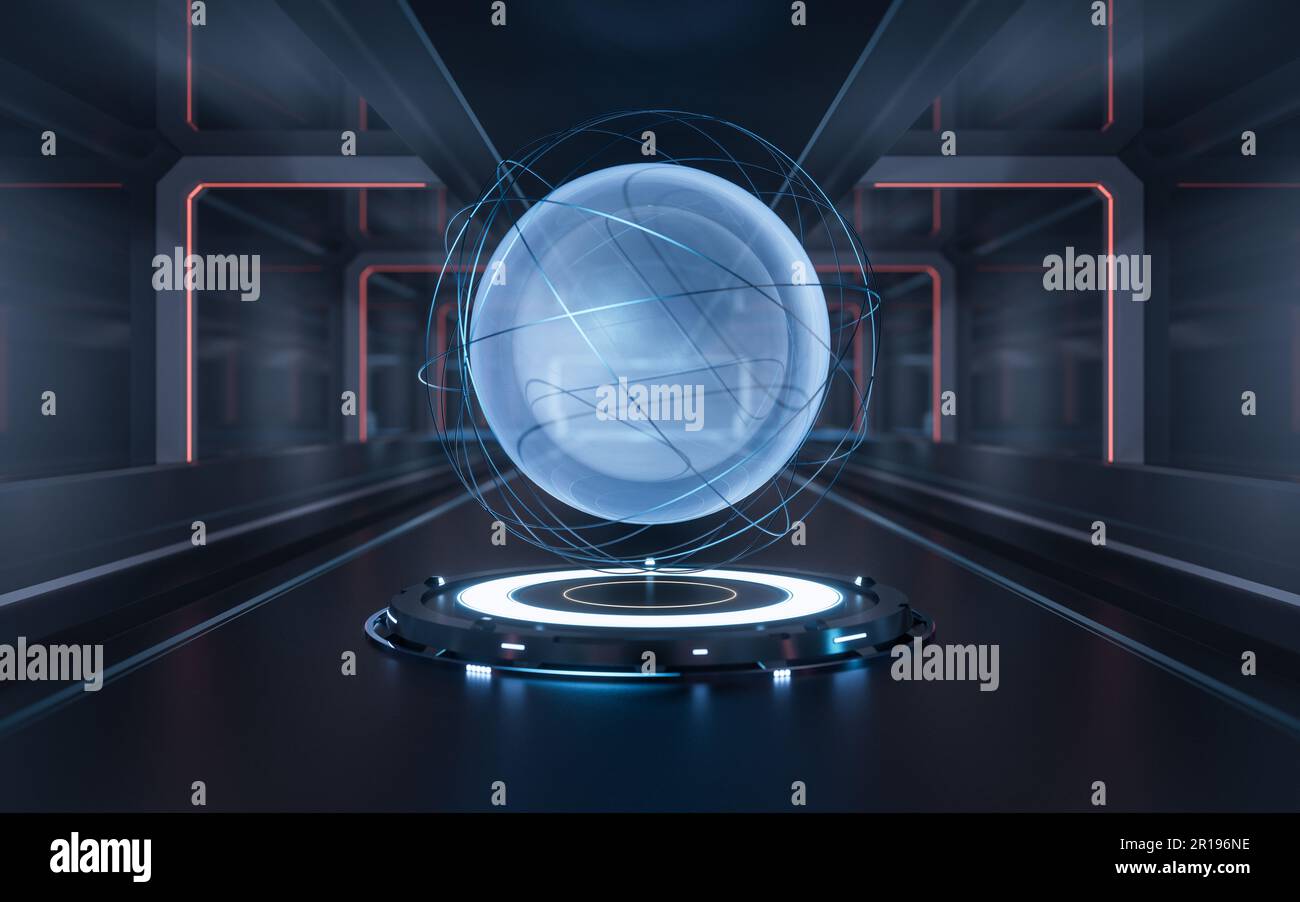 Digital sphere with technology background, 3d rendering. Digital ...