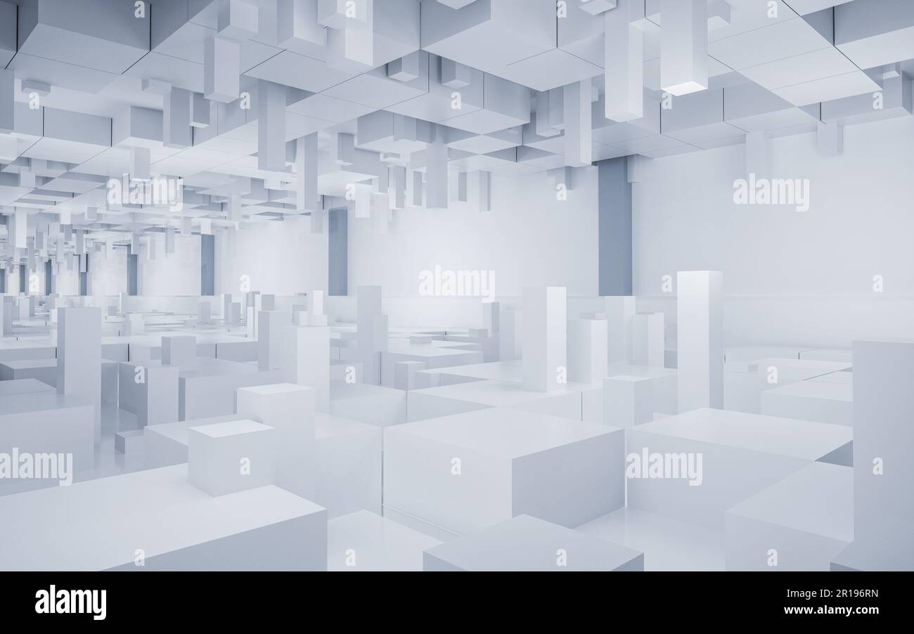 Digital cubes with cyberspace background, 3d rendering. Digital drawing ...