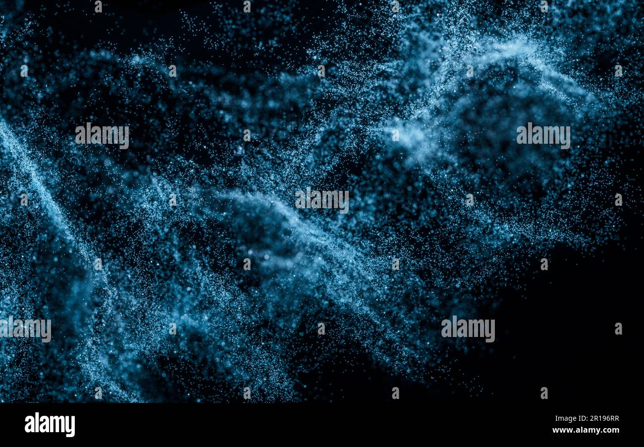 Abstract wave particles background, 3d rendering. Digital drawing Stock ...