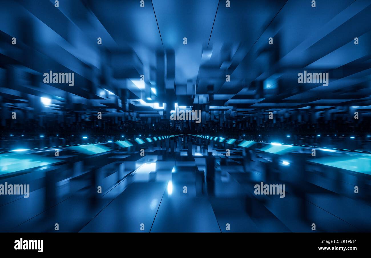 Digital cubes with cyberspace background, 3d rendering. Digital drawing ...