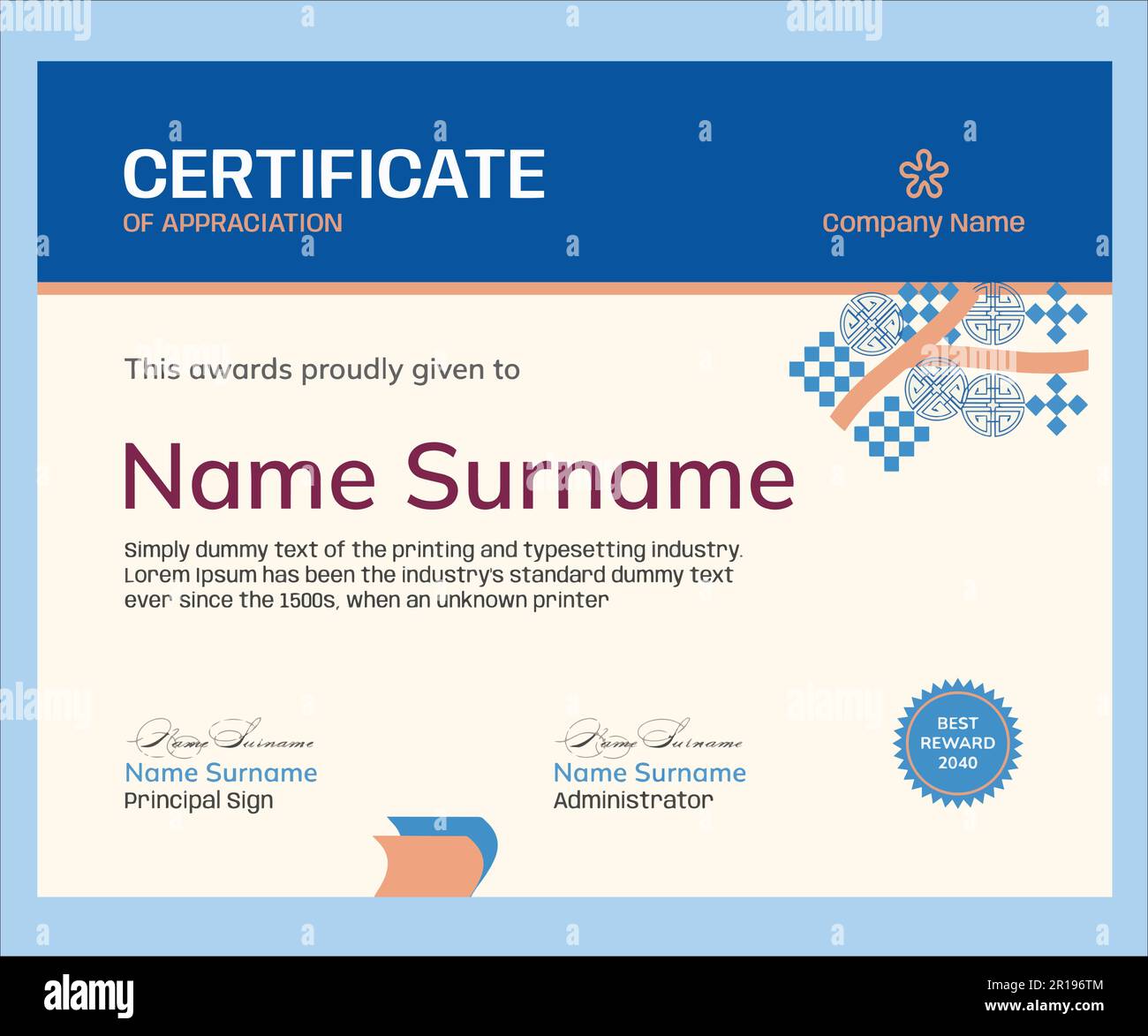 Certificate of appreciation template Stock Vector Images - Alamy