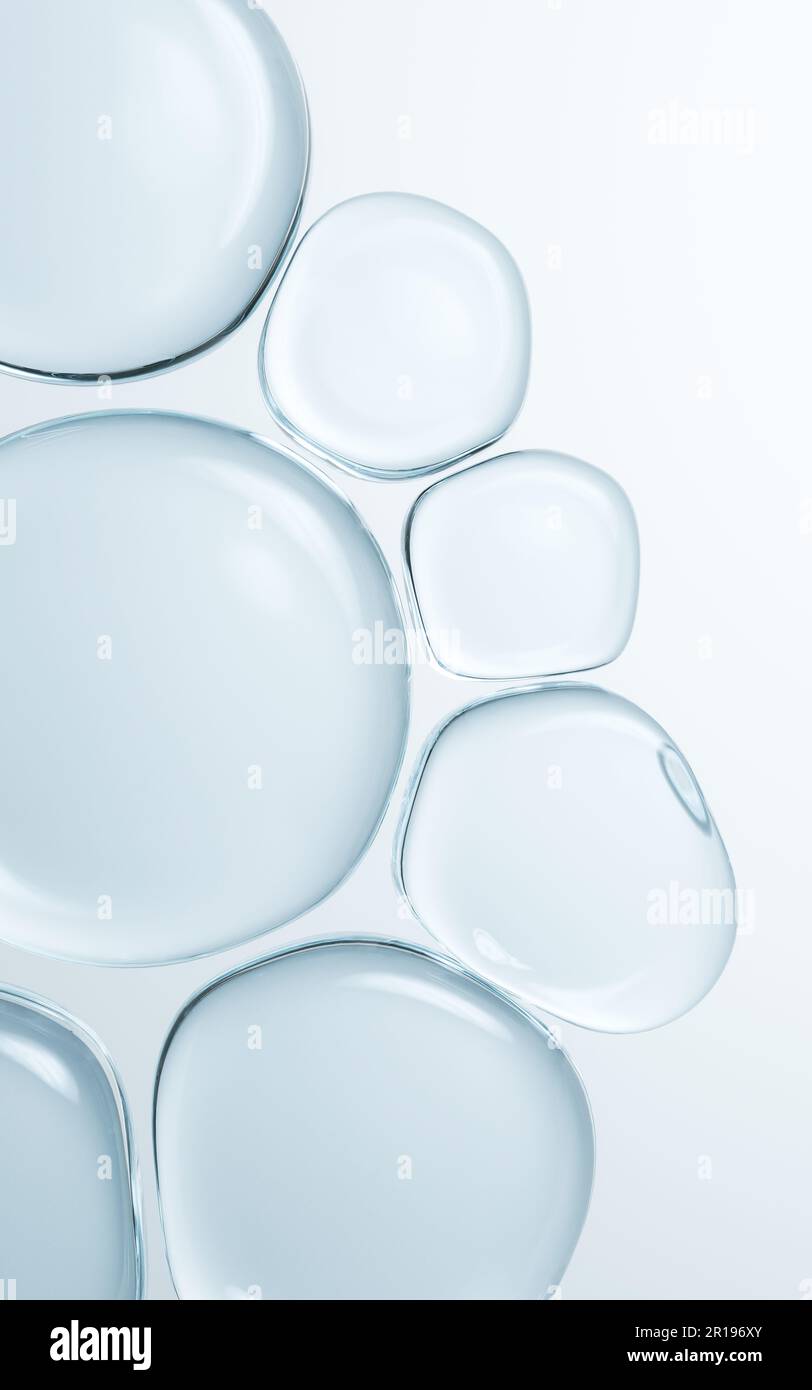 Transparent glass bubbles background, 3d rendering. Digital drawing ...