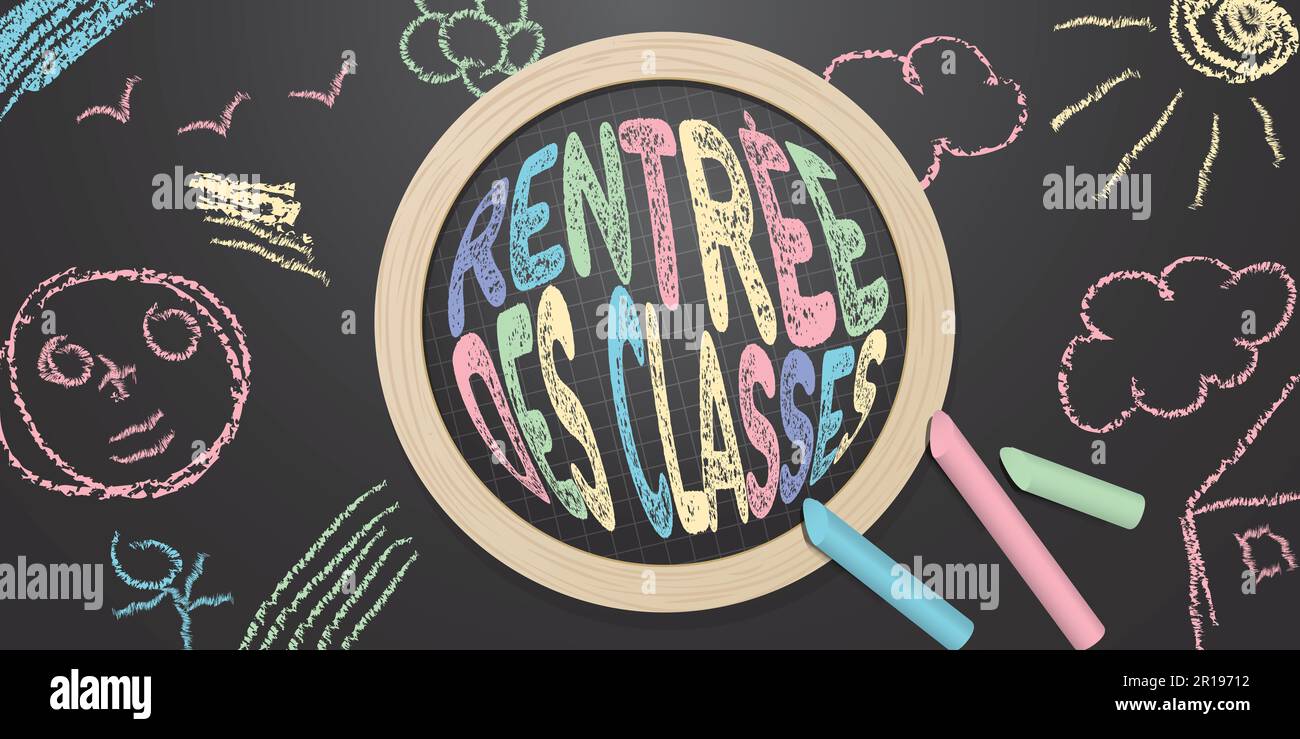 French back to school banner - design element theme Stock Photo - Alamy