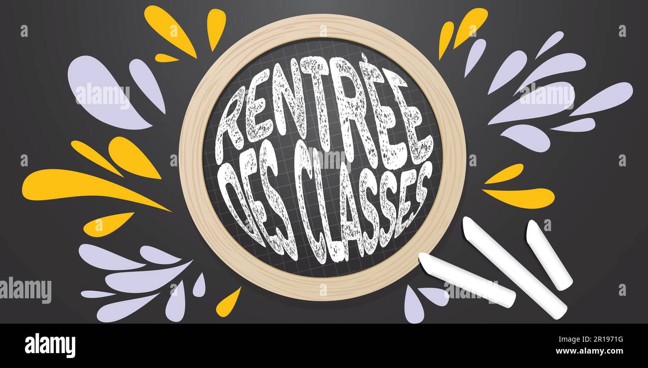 French back to school banner - design element theme Stock Photo - Alamy