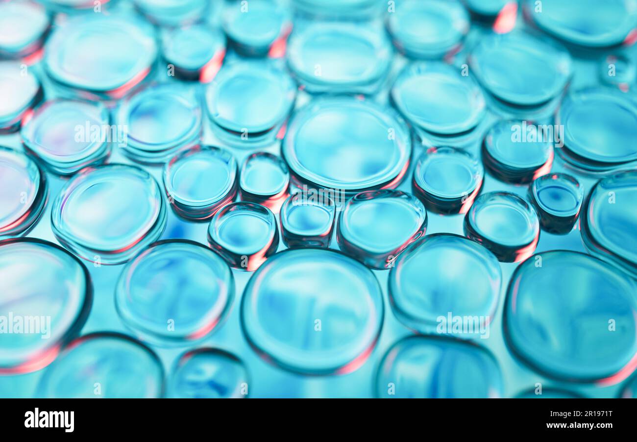 Transparent glass bubbles background, 3d rendering. Digital drawing ...