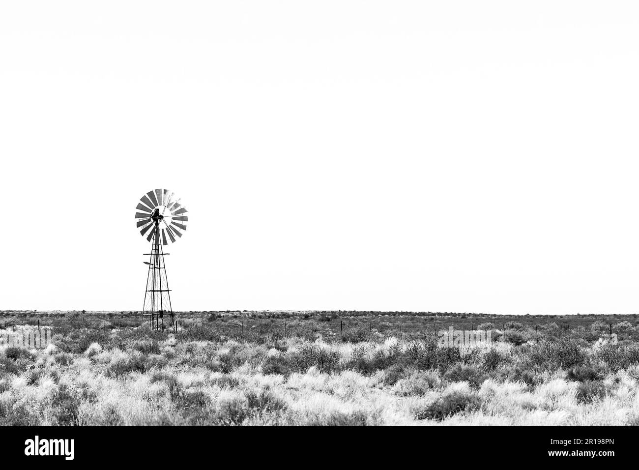 A windmill in a Karoo landscape between Kenhardt and Putsonderwater in ...