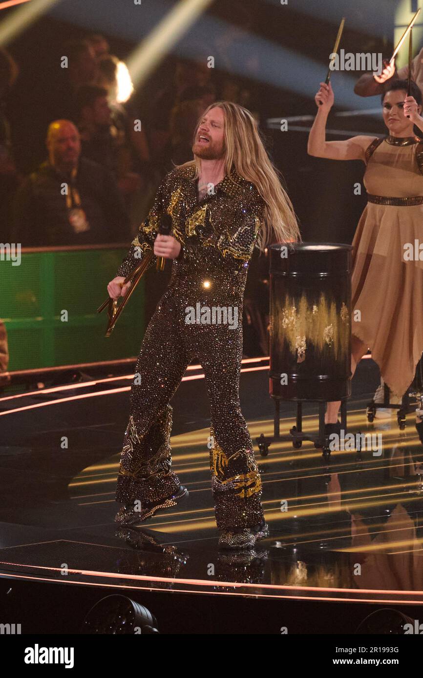 Liverpool, UK . 12 May, 2023 . Sam Ryder pictured performing on stage ...