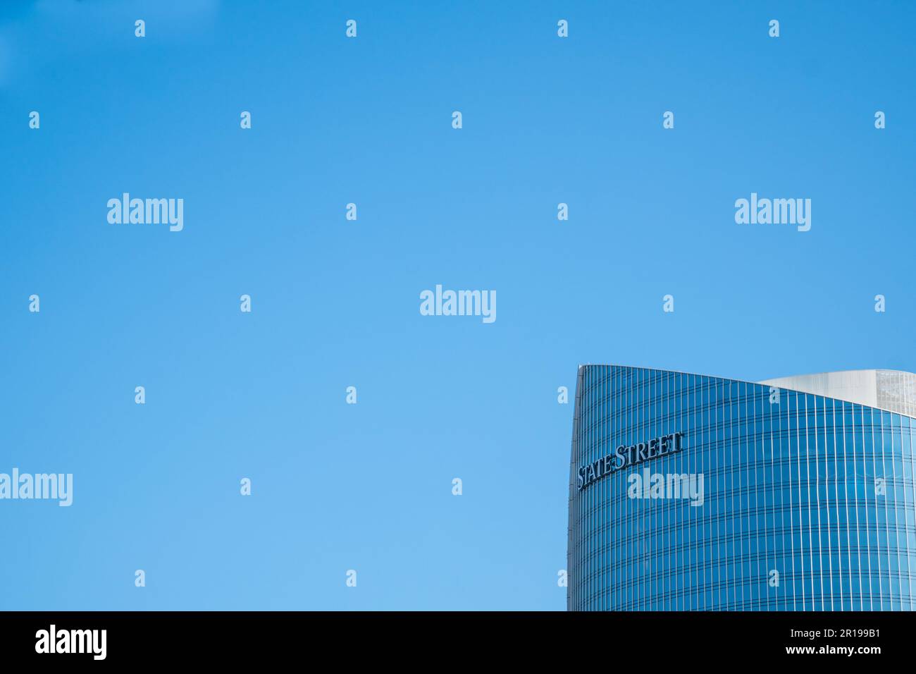 Boston, MA, US-April 10, 2023: State Street Bank building with bright ...