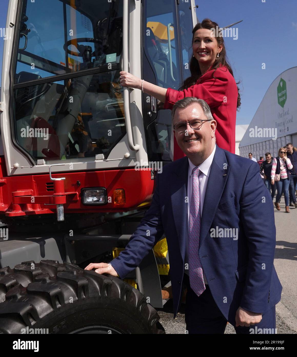 Leader of the DUP Sir Jeffrey Donaldson with DUP MLA Emma Little ...