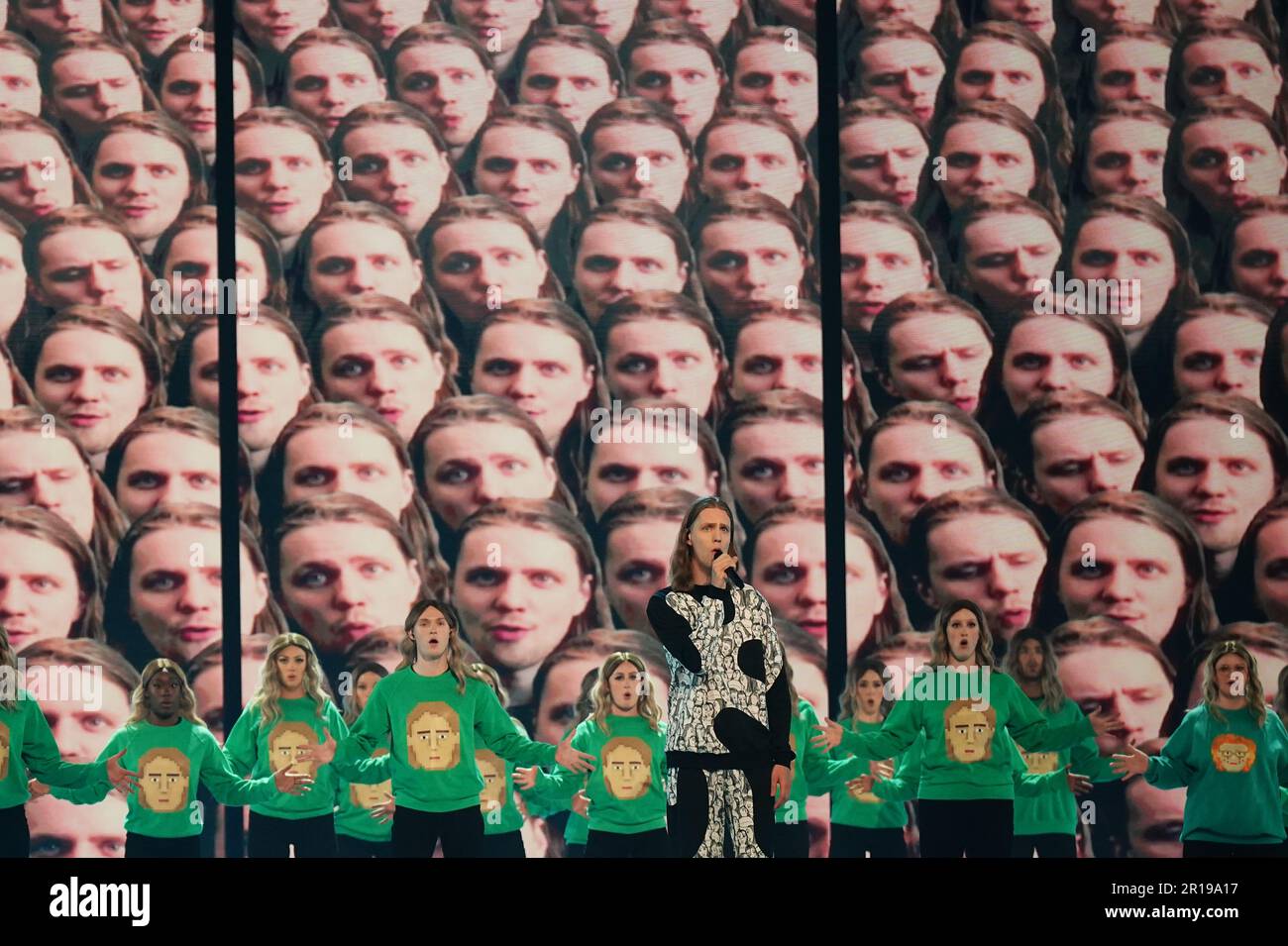Dadi Freyr during the dress rehearsal for the Eurovision Song Contest ...