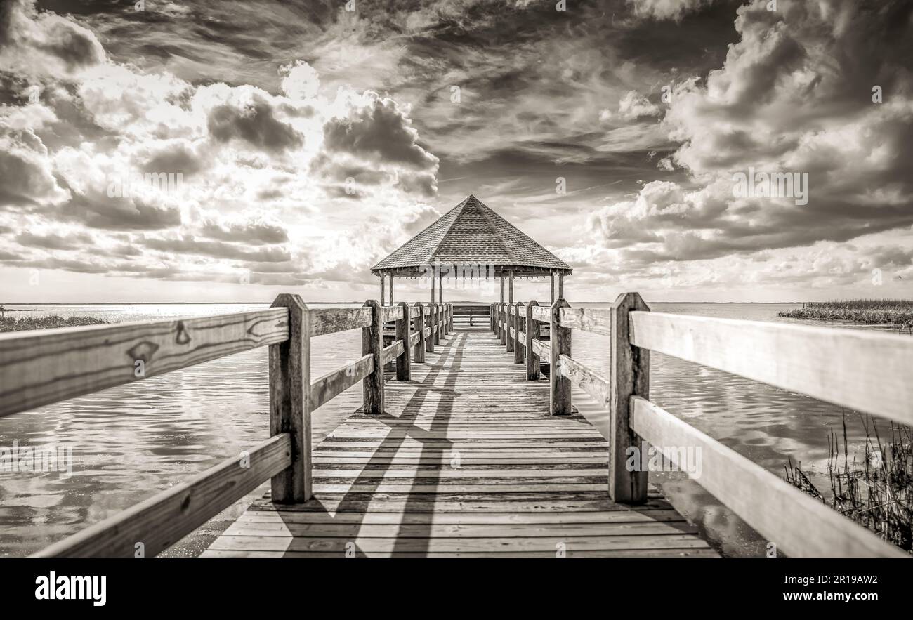 gazebo over the water, Corolla, NC Stock Photo - Alamy