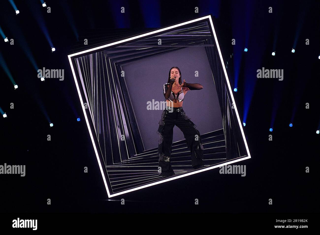 Liverpool, UK . 12 May, 2023 . Noa Kirel representing Israel pictured ...