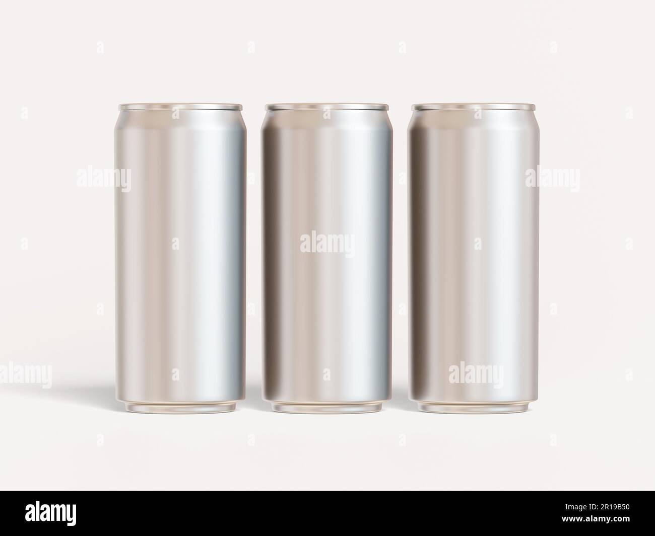 Realistic packaging soda white color and metalic, aluminium, solid ...