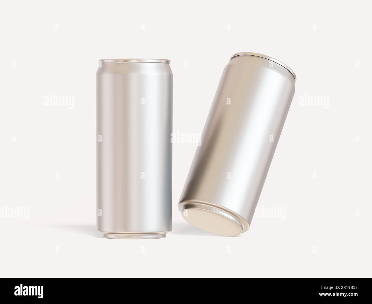 Realistic packaging soda white color and metalic, aluminium, solid ...