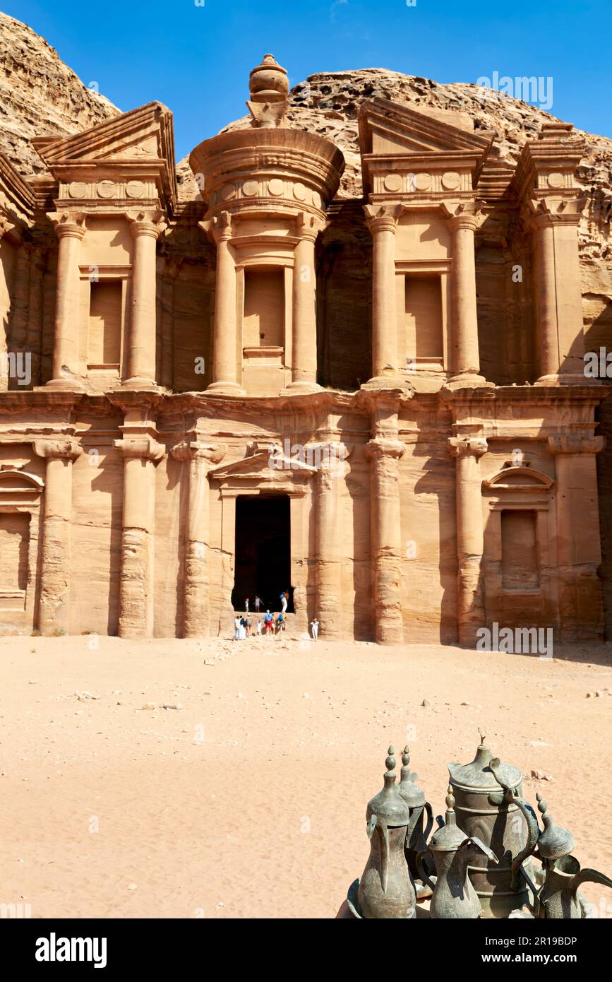 Jordan. Petra archaeological site. Ad Deir. The Monastery Stock Photo ...