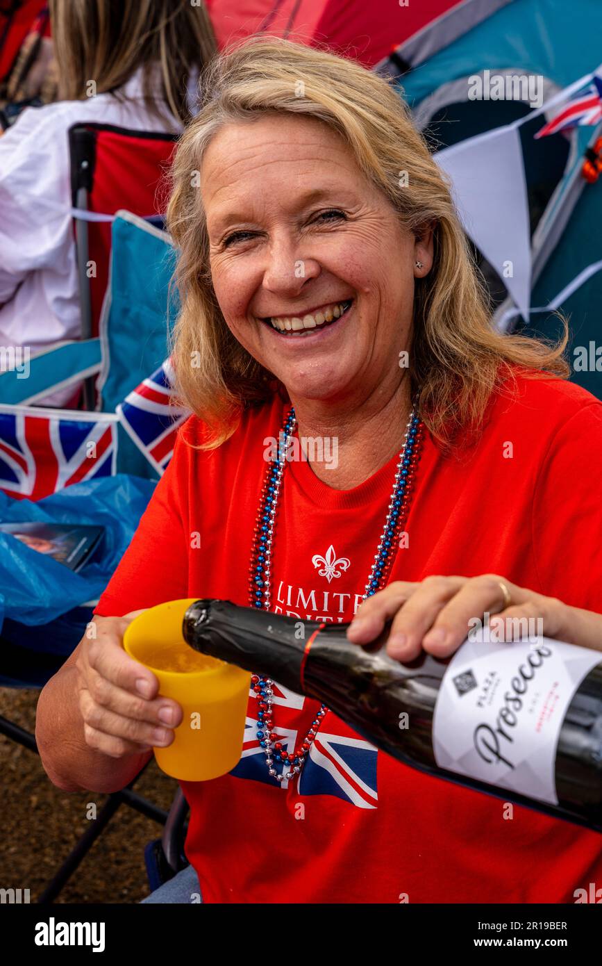 A Middle Aged Woman Drinking A Glass Of Prosecco Before The Coronation ...