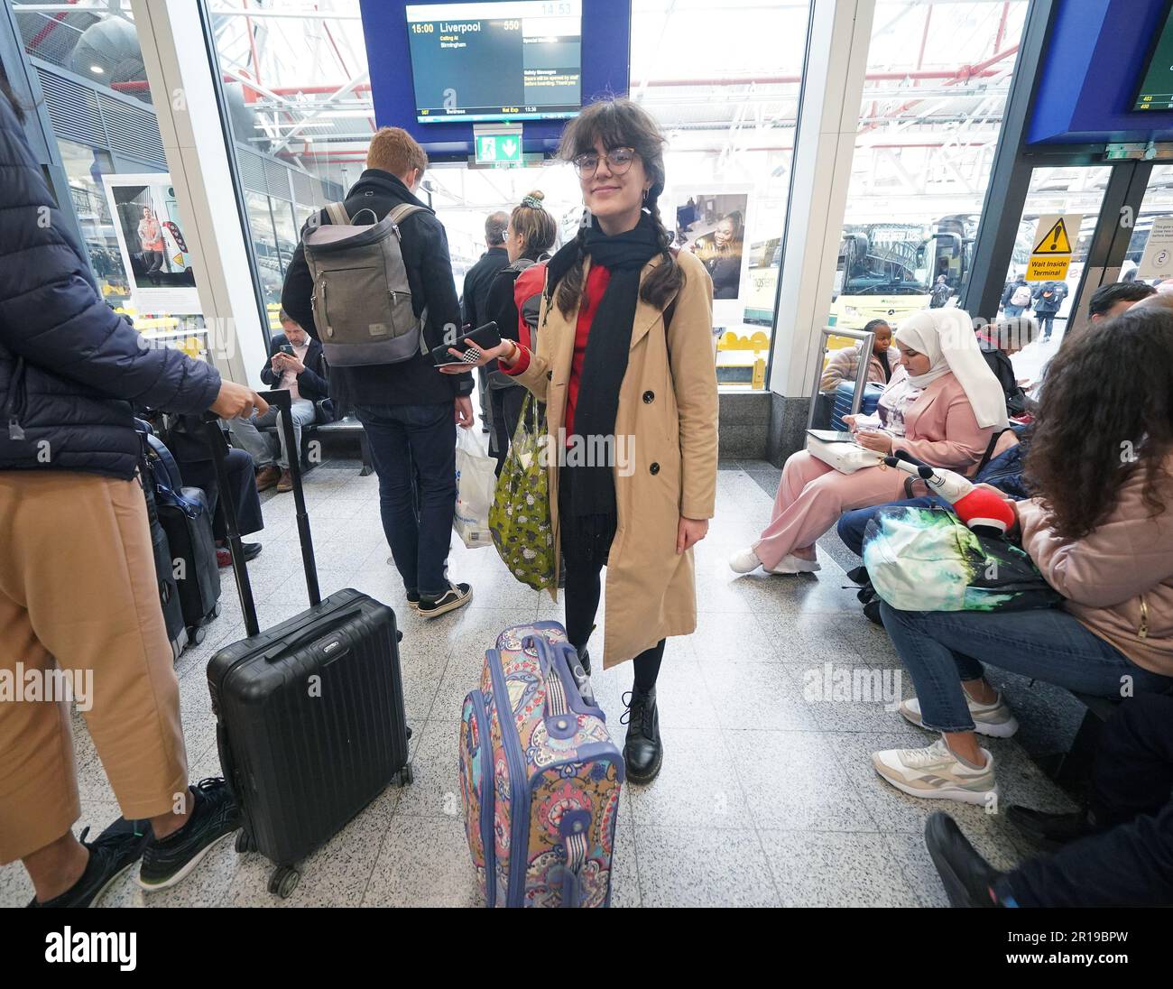 Ellen Rodda before boarding a coach for Liverpool at Victoria Coach ...