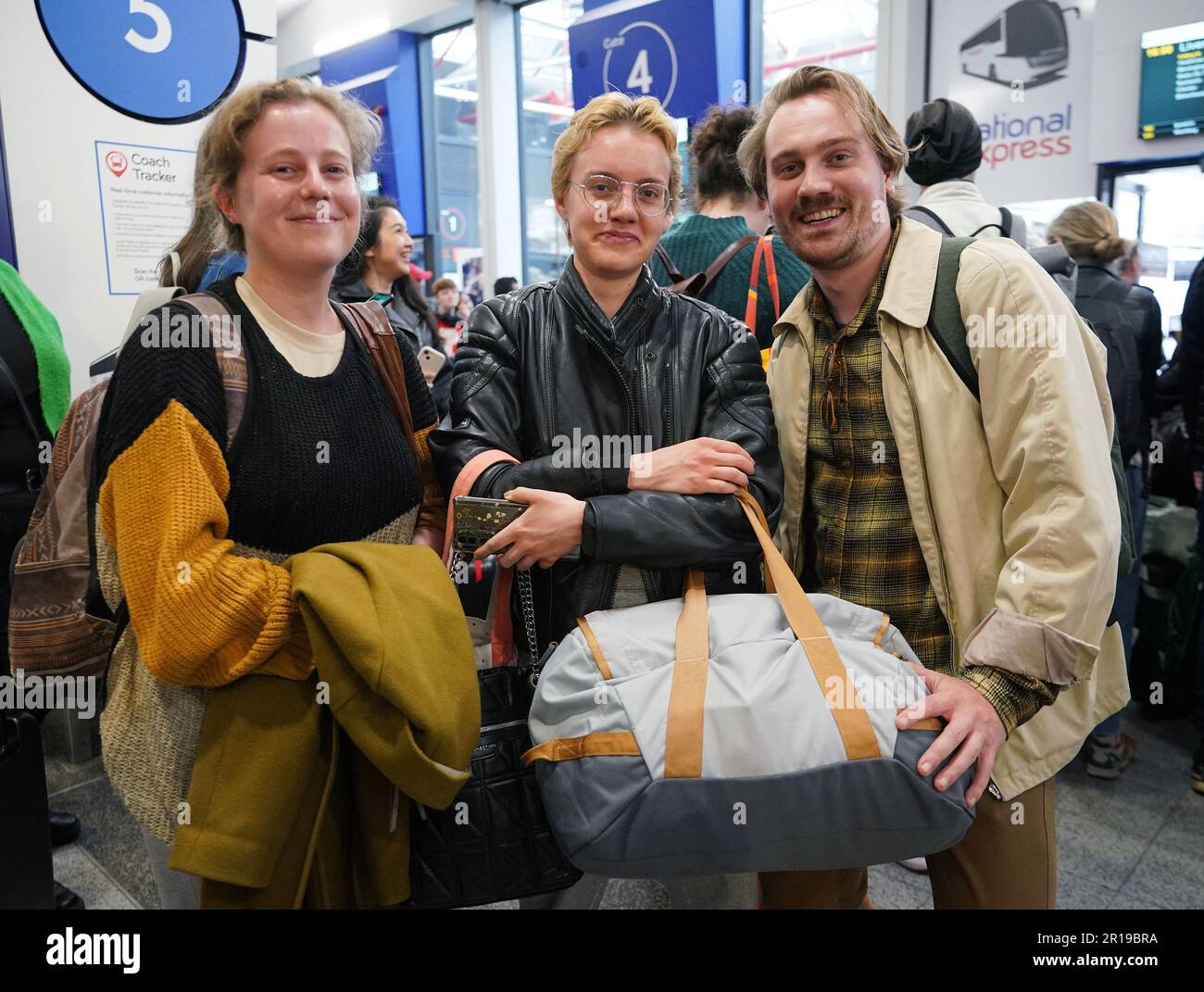 Fans (L-R) Caitlin Evans, and twins Sophie and Sean Coates before ...