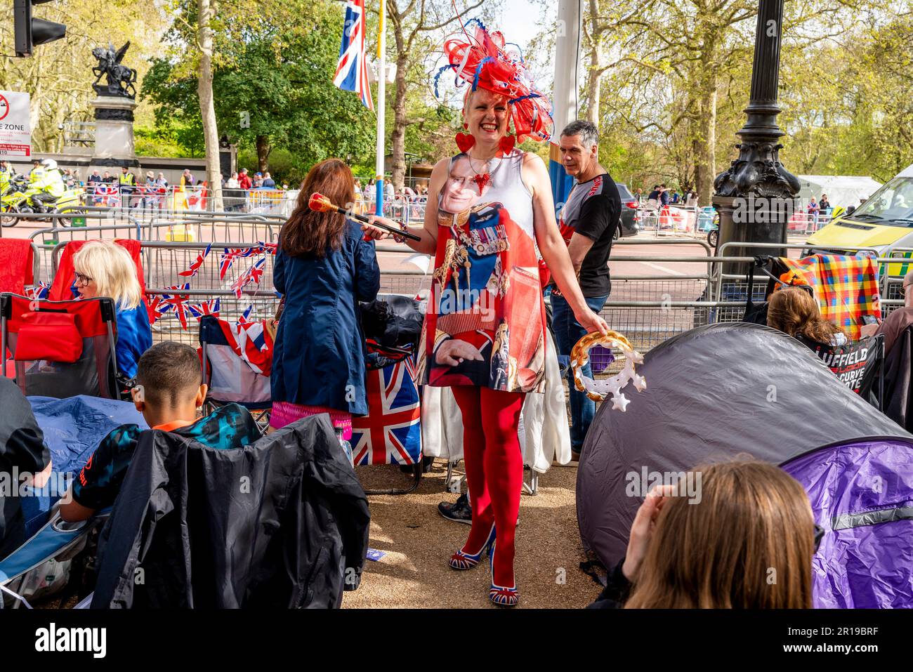 A Woman In Fancy Dress Poses For A Photo On The Mall Before The ...