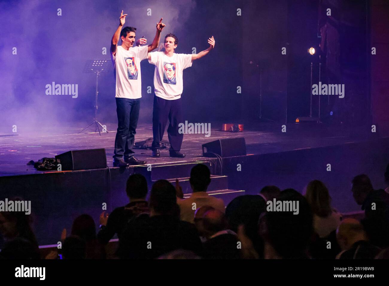 Francesco Mandelli and Fabrizio Biggio of I Soliti Idioti performs live ...