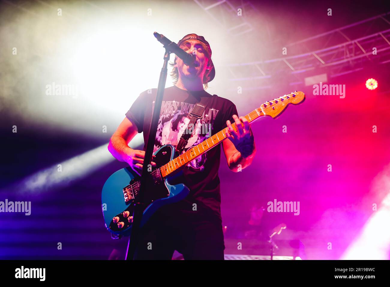 Alexander Gaskarth of All Time Low performs live at Fabrique on ...
