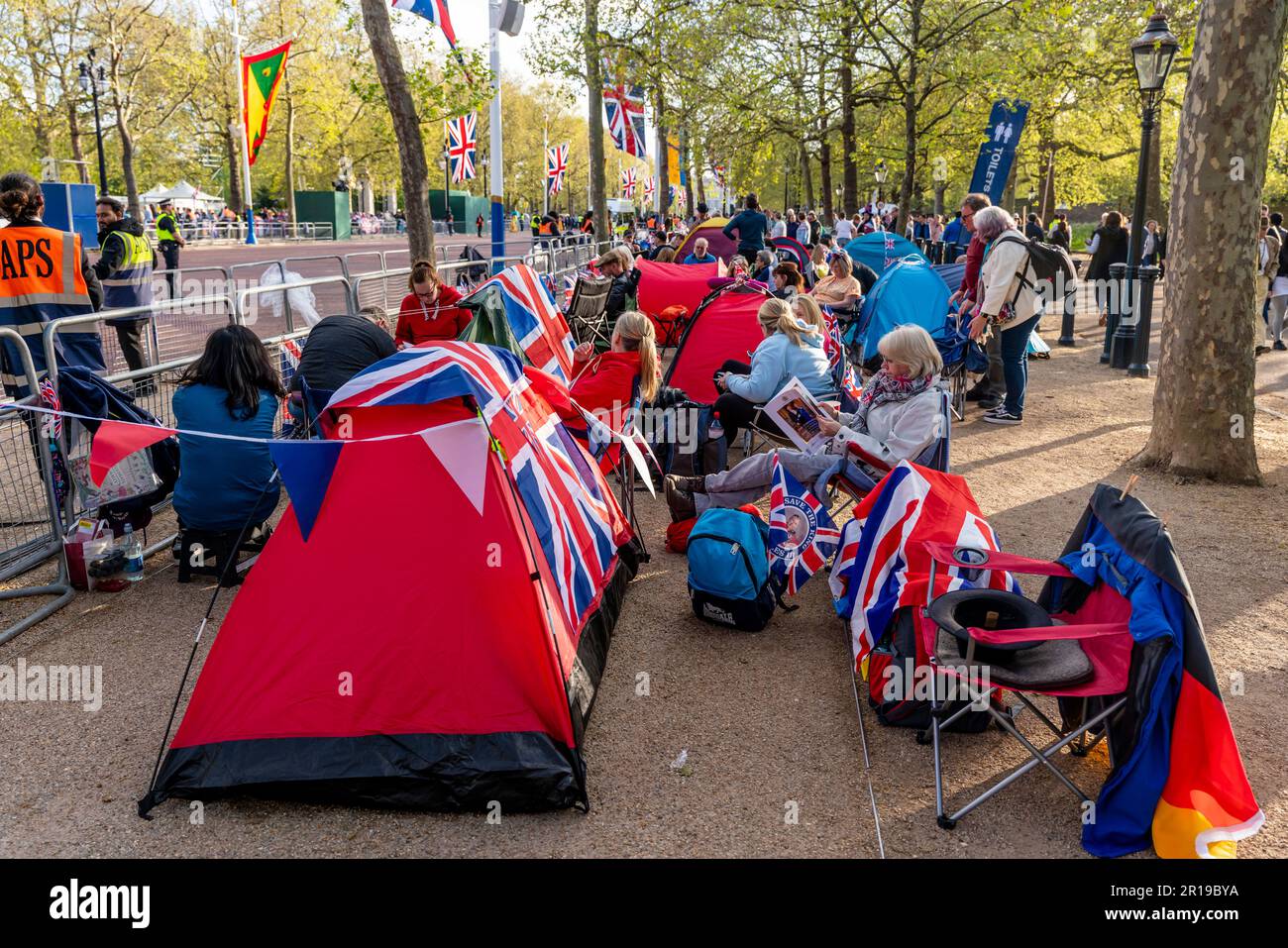 British People Camp Out On The Mall For The Coronation of King Charles ...