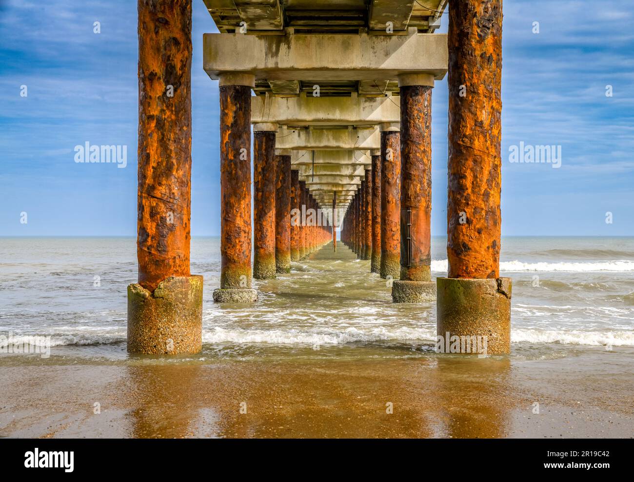 Columns of pier concrete columns pier by the hi-res stock photography ...