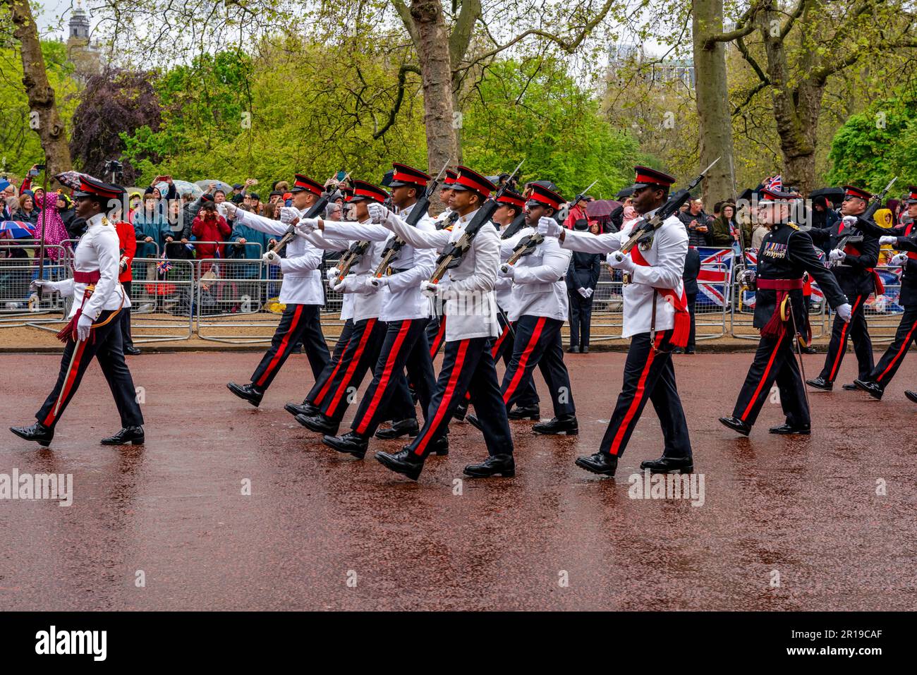 Military Personnel Take Part In The King's Procession Along The Mall ...