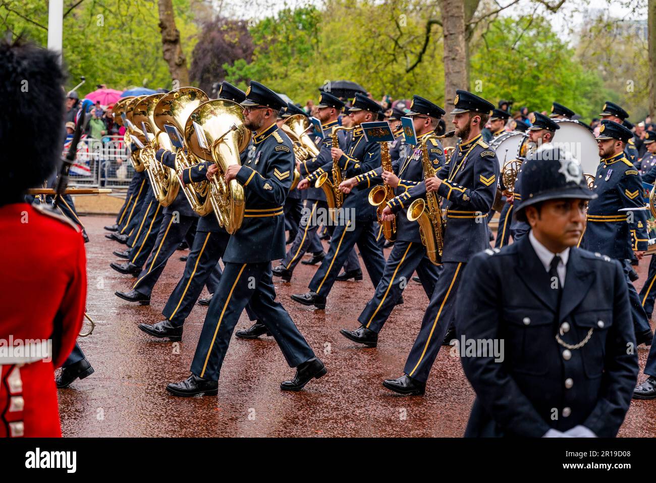 An RAF Band March Along The Mall As Part of The King's Procession, The ...