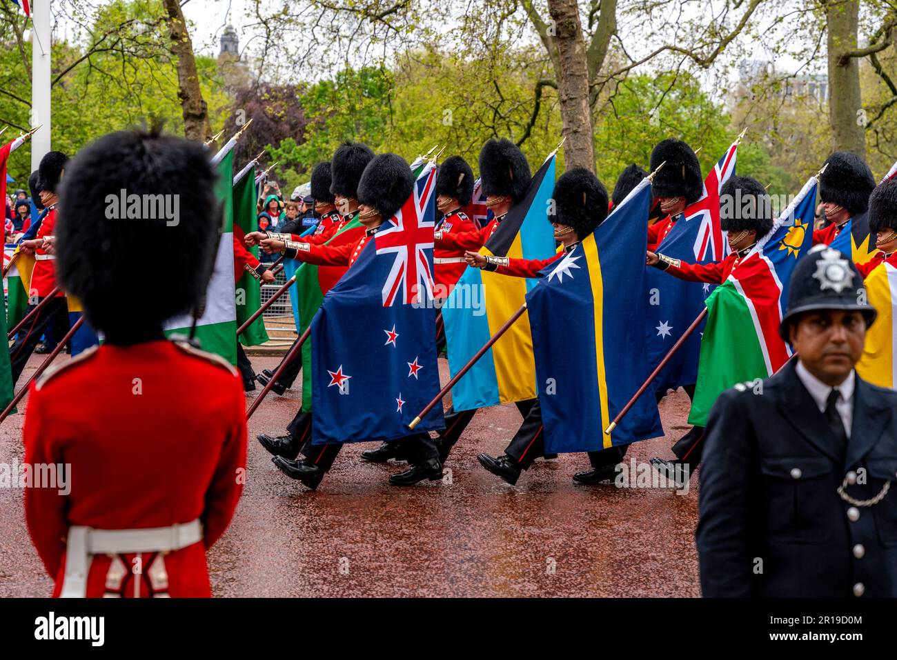 British Soldiers Carry The Flags Of Commonwealth Countries As Part Of ...
