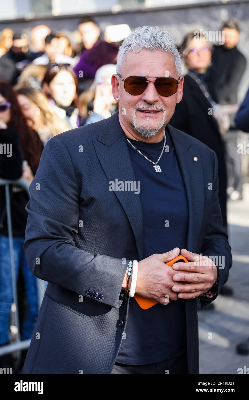 Milan, Italy. 14th Jan, 2023. Roberto Baggio attends the Emporio Armani ...