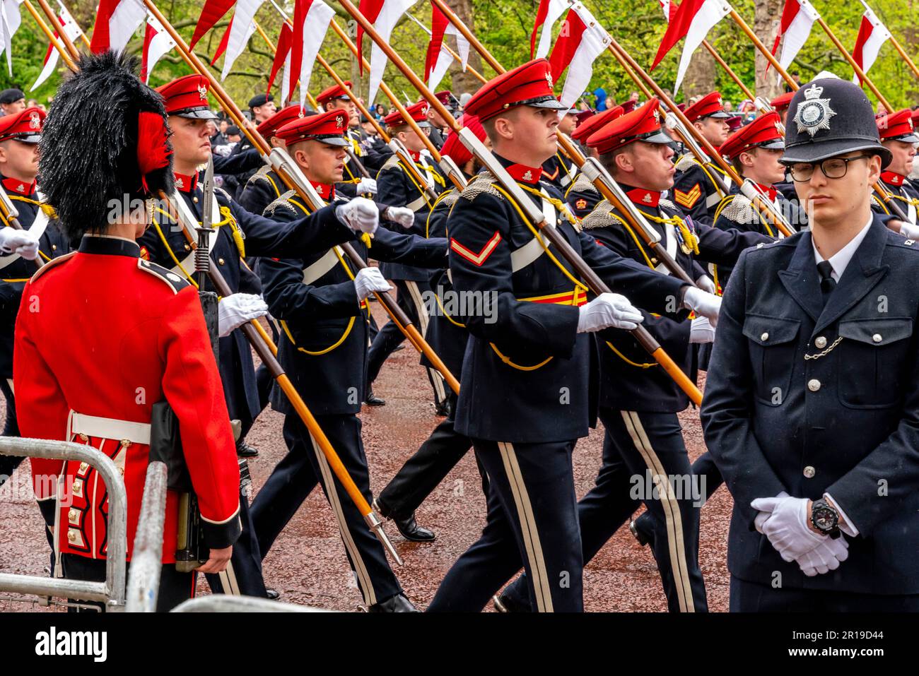British Army Soldiers March Along The Mall As Part Of The Coronation ...