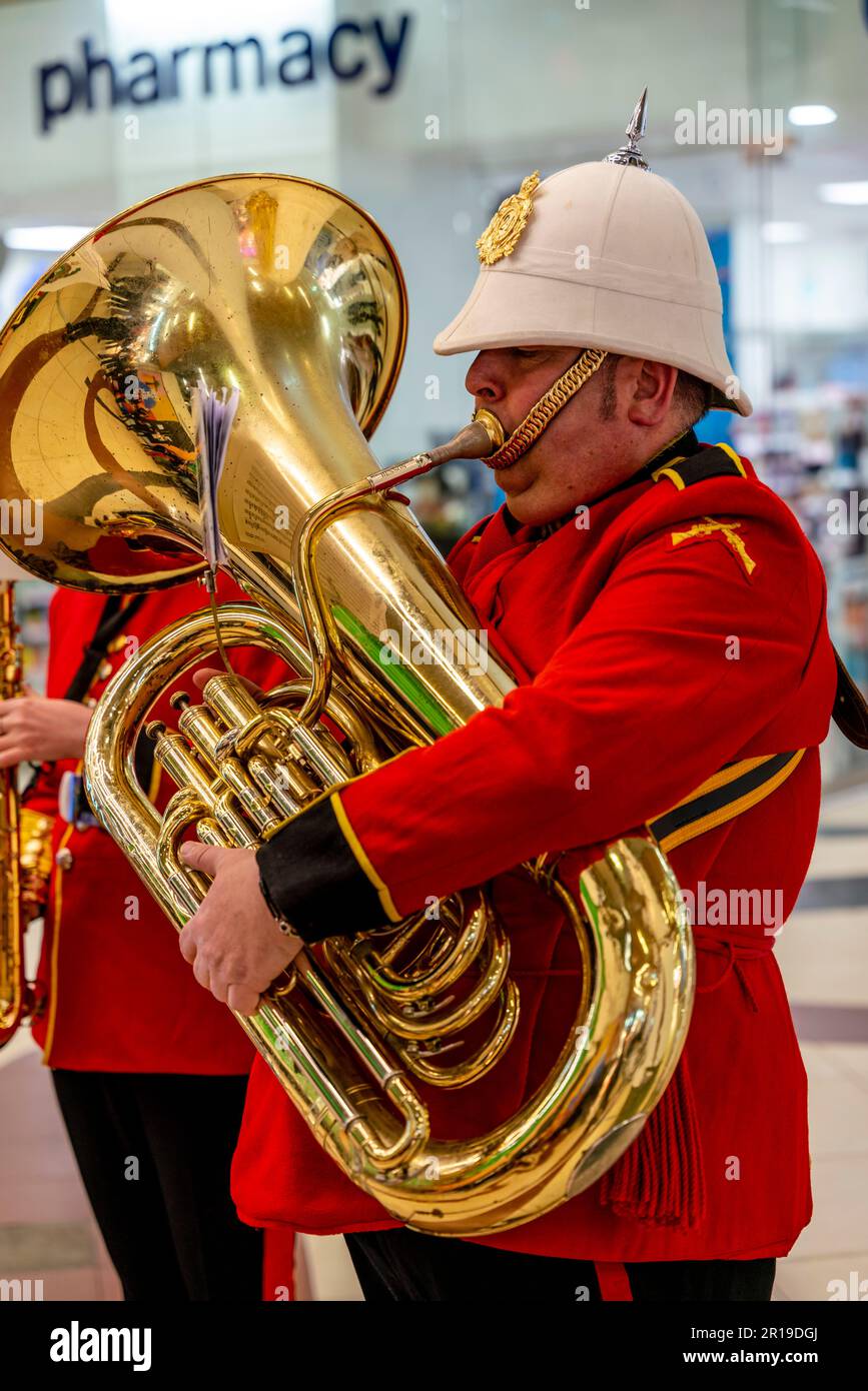 A Military Band Plays Music In A Shopping Centre After The Coronation ...