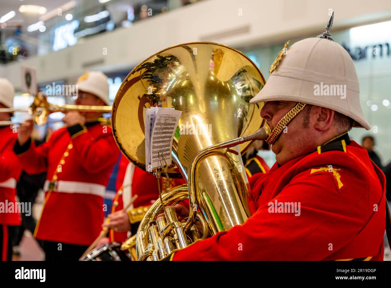 A Military Band Plays Music In A Shopping Centre After The Coronation ...